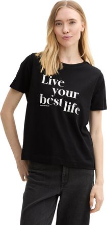 Tom Tailor Damen 1039870 T-Shirt, 29999-Black, L