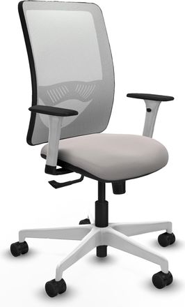 Piqueras y Crespo Wei&szlig;er Computerstuhl Zulema mit wei&szlig;en und schwarzen Armlehnen, h&ouml;henverstellbare Lendenwirbelst&uuml;tze, ausgestattet mit Sincro 3-Positionen und Schneid
