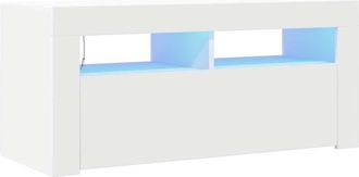 Generic TV-St&auml;nder aus Holz, Moderne Medienkonsole mit Aufbewahrungsregalen, Entertainment-Center f&uuml;r Wohnzimmer, TVE-Schrank f&uuml;r Flachbildfernseher (Wei&szlig;)