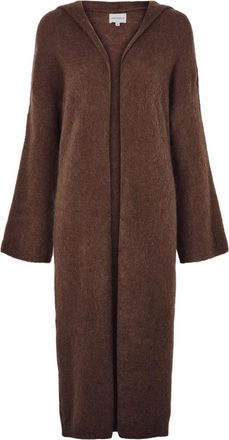 Americandreams Americandreams, Femme, Pulls, Brun, Taille: ONE Size June Long Cardigan en Alpaga avec Capuche