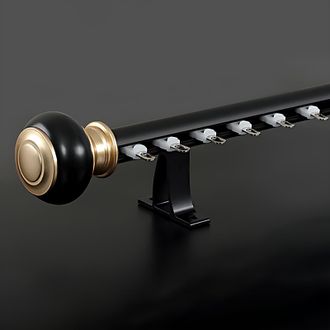 Generic 28.0mm Wei&szlig;e Gardinenstangen Aus Aluminium, Vorhangstange Mit Metallhalterungen Und Dekorativem Kopf, 70-600 cm T&uuml;rvorhangstange F&uuml;r Wandmontage Und F