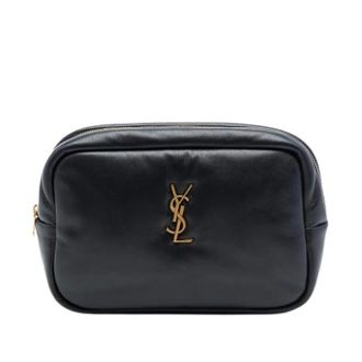 Saint Laurent Pre-owned Cuir trousses-de-toilette - Femme - Pre-owned - Noir - Taille: ONE Size
