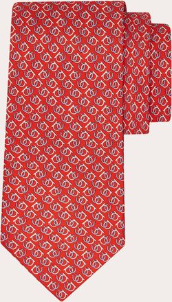Ferragamo Herren Seidenkrawatte mit Good-Luck-Print Rot