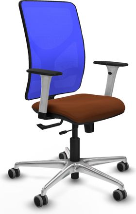 Piqueras y Crespo Drehbarer Schreibtischstuhl ohne Rollen, mit wei&szlig;en und schwarzen Armlehnen, h&ouml;henverstellbare Lendenwirbelst&uuml;tze, ausgestattet mit Syncro/Traslack. B