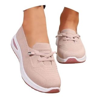 Generic Chaussures orthop&eacute;diques pour femme, baskets l&eacute;g&egrave;res &agrave; enfiler en tricot confortables et tendance, chaussures de marche plates respirantes, &agrave; enfiler 