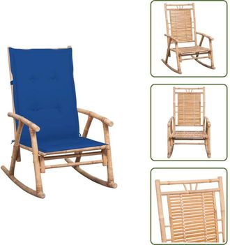 vidaXL Terrassenstuhl - vidaXL Schaukelstuhl mit Kissen Bambus - Kissen