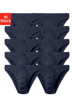 H.I.S Slip H.I.S Herren Minislip, Herren, Gr. 8 (XXL), 10 Stk., blau (navy), Jersey, Obermaterial: 95% Baumwolle, 5% Elasthan, unifarben, k&ouml;rpernah, Unterho