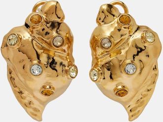 Oscar De La Renta Ohrringe Seashell mit Kristallen