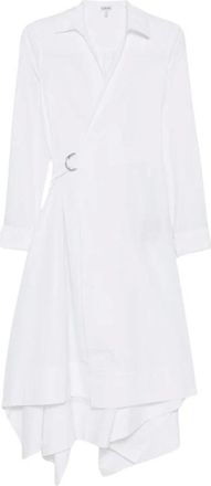 Loewe Femme, Robes, Blanc, Taille: 36 FR Draped Midi Dress