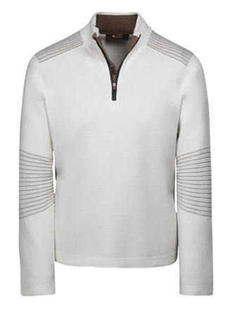 Moorer pull Sciores &agrave; col zipp&eacute; - Blanc