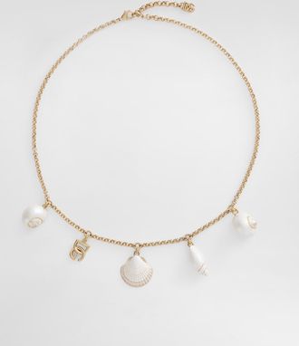 Dolce & Gabbana Halskette Mit Dg-logo Und Muscheln - Frau Bijoux Gold Metall Onesize