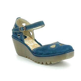 FLY London Femme Yuna Escarpins Bout fermé, Bleu (Blue), 38 EU