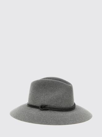 Brunello Cucinelli Chapeau &agrave; larges bords en feutre de laine avec Monili