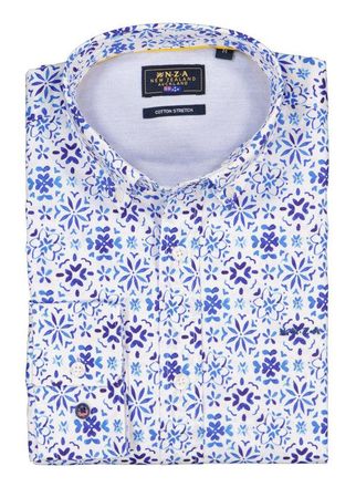 N.Z.A. Herren Hemd blau Baumwoll-Stretch
