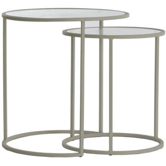 Light & Living Light&living - Beistelltischset talca mit klarem Rippenglas und