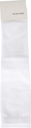 Golden Goose unisex, Sport, Blanc, Taille: L Chaussettes c&ocirc;tel&eacute;es &agrave; imprim&eacute; &eacute;toile