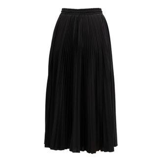 Valentino Garavani V Logo Plissierter Jersey Midirock - - Skirts - Damen - Schwarzk - XS