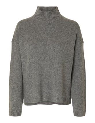 Selected Pull en Maille COL Montant Medium Grey Melange M Medium Grey Melange M