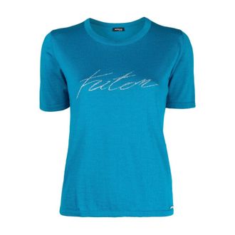 Kiton Blau Casual Kurzarm T-Shirt - - Tops - Damen - Blau - S