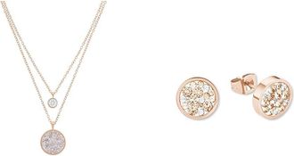 s.Oliver Damenschmuck aus Edelstahl, Halskette mit Anhänger und Ohrstecker, die perfekte Schmuck-Kombo in Rosé