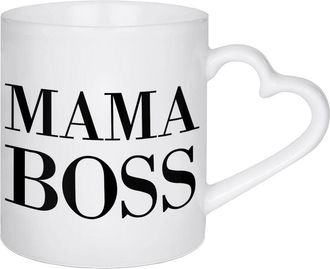 artboxONE Herztasse Mama Boss von AB1 Edition - Herztasse Typografie