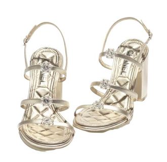 Chanel Gold Resort Show Runway Shoes from 2206 Show Size 38