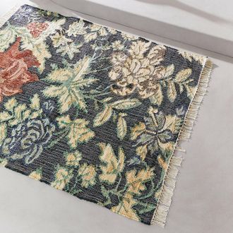 Loberon Teppich Nayiral - Florales Jacquard-Muster - Handgekn&uuml;pft - Zierende Fransen - 200x300 cm - Wohntextilien - Wohnaccessoires - Baumwolle - Jute, bunt