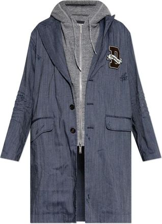 Dsquared2 Homme, Manteaux, Bleu, Taille: M Manteau Confectionn&eacute; &agrave; Partir de Mat&eacute;riaux Combin&eacute;s