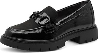 Tamaris Comfort Damen Slipper aus Leder Elegant, Schwarz (Black Comb), 36 EU