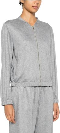 Marella Femme, Sweatshirts et sweats &agrave; capuche, Gris, Taille: 40 FR Canguro Zip Sweater