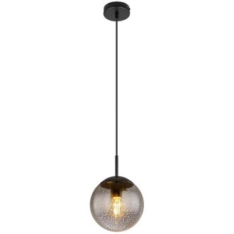 Globo Lighting Samos Suspension Globe en verre fum&eacute; noir mat, 1 ampoule E27