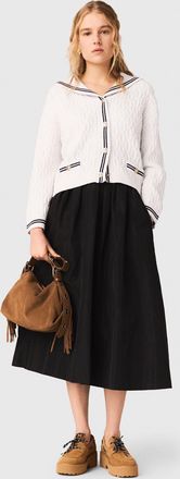 Maje Langer Rock Mit Kontrast-taille - Festliche Kleidung - Schwarz - Maje