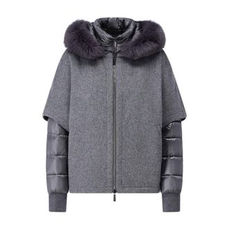 Moorer Steppjacke Pegaso mit Cape und Pelz-Besatz