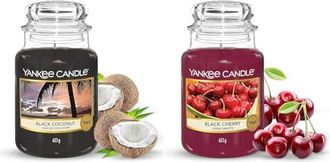 Yankee Candle Company Duftkerze im Glas (groß) - Black Coconut & Duftkerze im Glas (groß) - Black Cherry