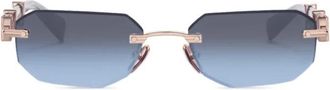 Balmain unisex, Accessoires, Gris, Taille: 55 MM Lunettes de soleil sans monture &agrave; monture g&eacute;om&eacute;trique