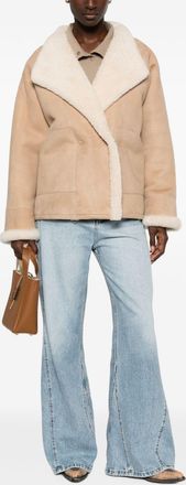 Closed Shearling-Lined Jacket - Beige