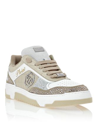 Philipp Plein Low Top Sneakers Mix Strass Cocco