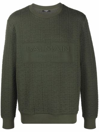 Balmain Sweatshirt mit Monogramm - Gr&uuml;n