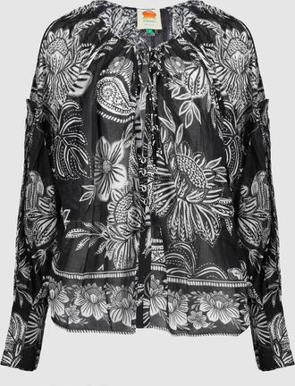 Farm Rio Blouse Pasley Bloom Noir