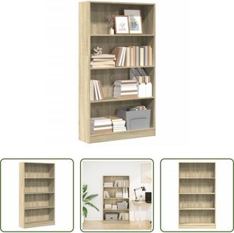 vidaXL Holzregal - B&uuml;cherregal Sonoma-Eiche 80x24x143 cm Holzwerkstoff