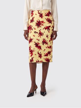 Jil Sander Jupe crayon midi en viscose &agrave; imprim&eacute; floral et taille haute