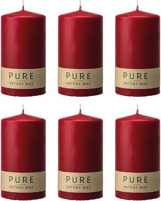 Wenzel Pure Kerze Safe Candle 13x7cm Karminrot (6 Stück)