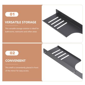 BESPORTBLE Schwebendes Wandregal 50cm aus Kohlenstoffstahl ohne Bohren f&uuml;r Bad und K&uuml;che Platzsparender Organizer f&uuml;r Waschbecken und Ablage