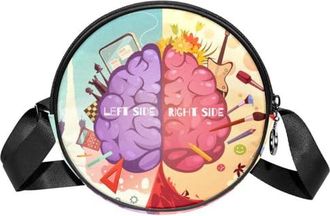 Generic Petit sac &agrave; bandouli&egrave;re circulaire pour femme, petit sac &agrave; bandouli&egrave;re avec fermeture &eacute;clair, bretelles r&eacute;glables, style d&eacute;contract&eacute;, pour femmes et f