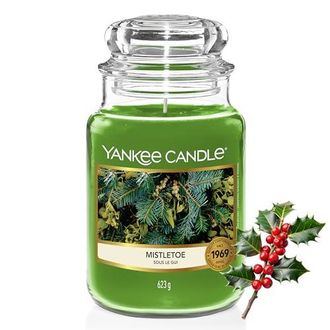 Yankee Candle Company Duftkerze im Glas (gro&szlig;) | Mistletoe | Kerze mit langer Brenndauer bis zu 150 Stunden | Perfekte Weihnachtsgeschenke f&uuml;r Frauen