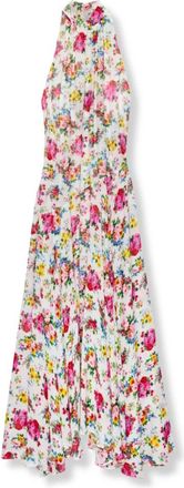 Msgm Msgm, Femme, Robes, Multicolore, Taille: 38 FR Longue Robe en Georgette de Viscose avec Imprim&eacute; Floral et Jupe Pliss&eacute;e