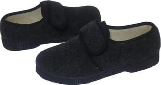 Generico New Falcon Chaussons dhiver pour maison pour homme avec déchirure en tissu chaud art. 59 gris ligne confort Made in Italy, gris, 43 EU