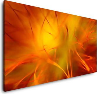 Paul Sinus Art Nahaufnahme orange Blüte 120x 60cm Panorama Leinwand Bild XXL Format Wandbilder Wohnzimmer Wohnung Deko Kunstdrucke