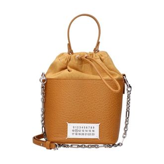 Maison Margiela Sac &agrave; main en cuir marron avec bandouli&egrave;re r&eacute;glable - Femme - Sacs - Brun - Taille: ONE Size