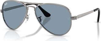 Ray-Ban Aviator Max Summer Capsule Sonnenbrillen Gunmetal Fassung Blau Glas 58-16
